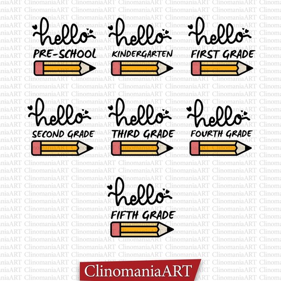 Hello School Png Bundle School Shirt Png Teacher Png Back - Etsy