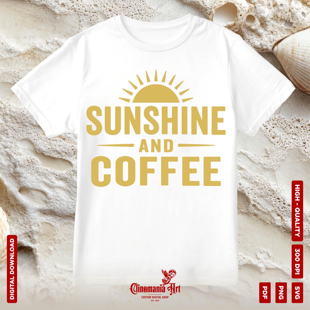 Sunshine and Coffee Svg, Summer Coffee Png, Retro Summer Png, Coffee ...