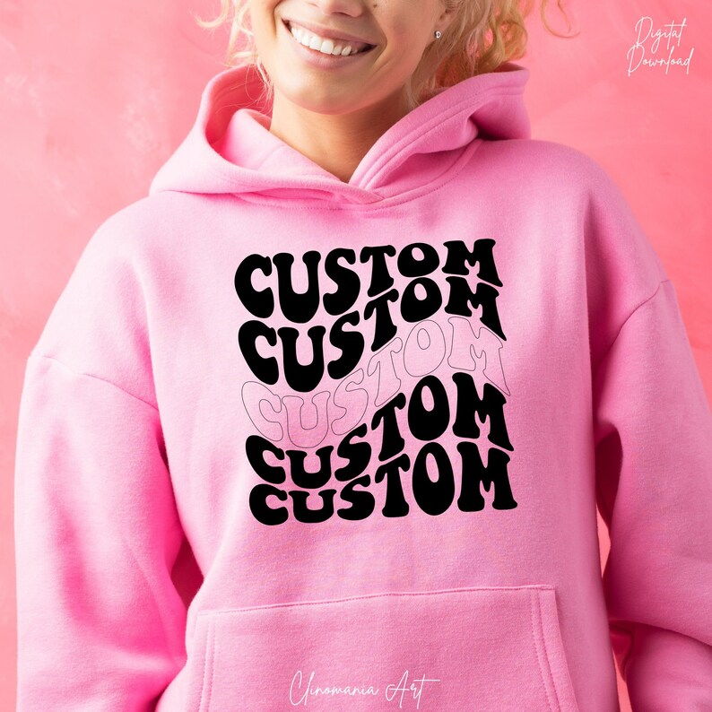 Custom Text SVG PNG EPS Dxf Custom Order Svg Wavy Stacked - Etsy