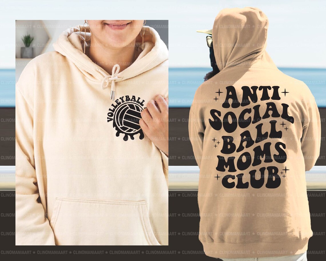 Anti Social Ball Moms Club Svg Volleyball Mom Svg Somebodys - Etsy