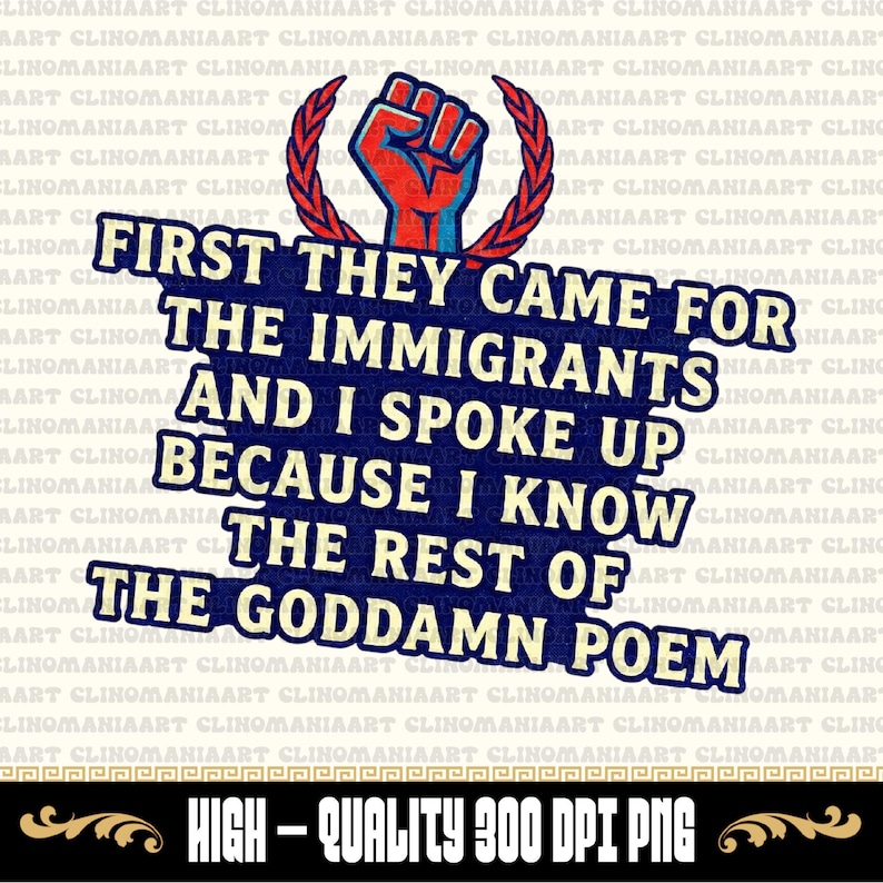 First They Came for the Immigrants Png, Anti Fascist Protest Png, Human ...