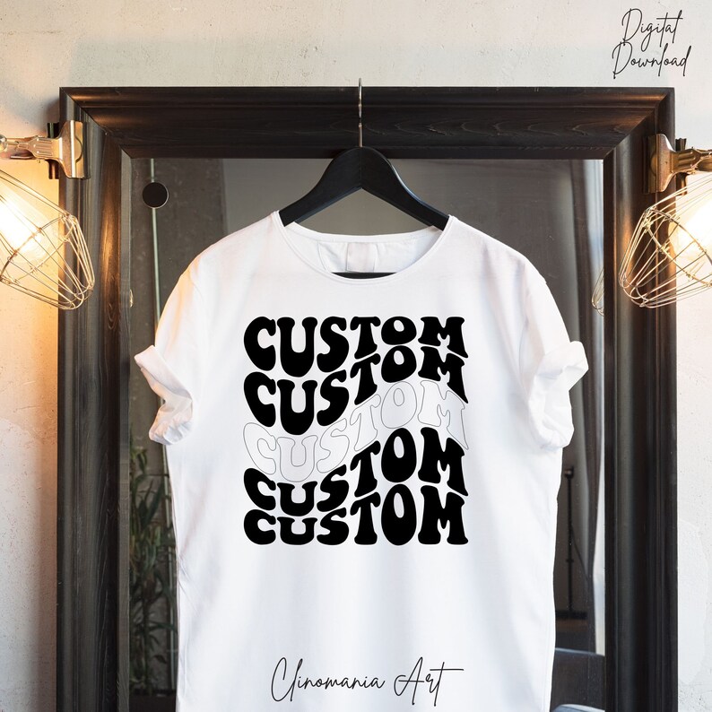 Custom Text SVG PNG EPS Dxf Custom Order Svg Wavy Stacked - Etsy