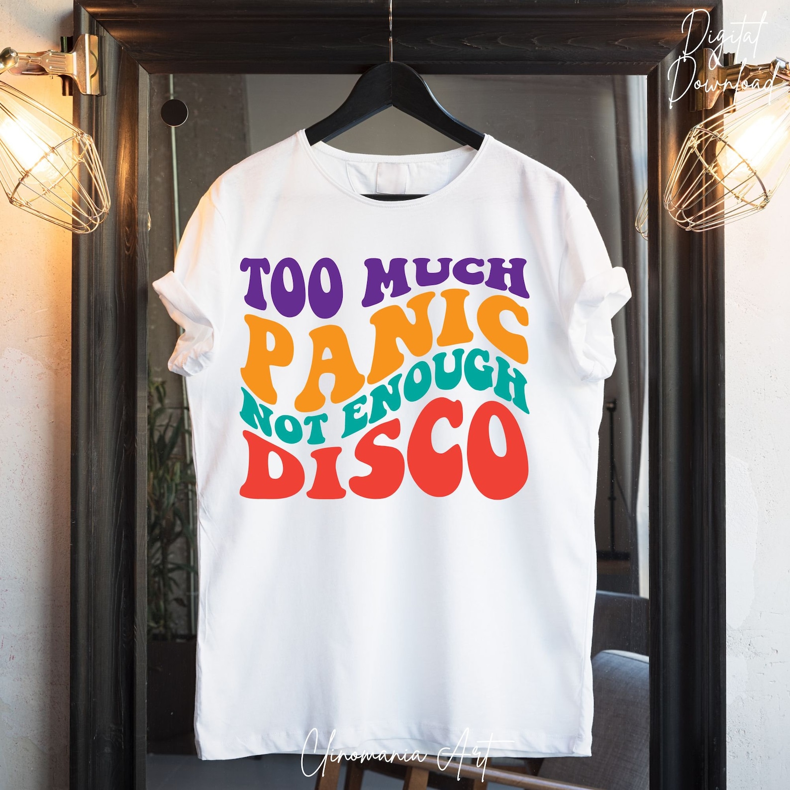 Too Much Panic Not Enough Disco Svg, Disco Dancing Svg, Disco Saying ...