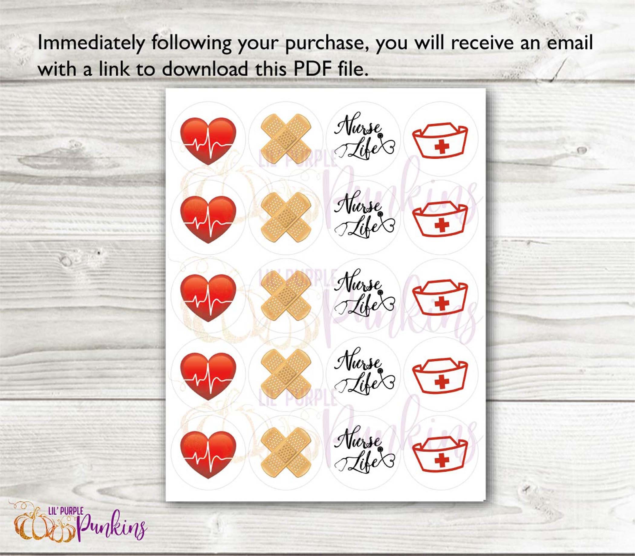 Nurse Life Cupcake Toppers Instant Download Digital PDF File - Etsy ...