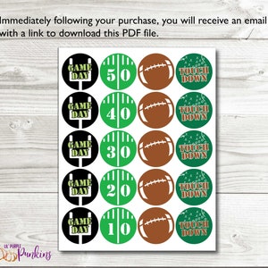 Football Theme Party Cupcake Toppers, Instant Download, Digital PDF ...