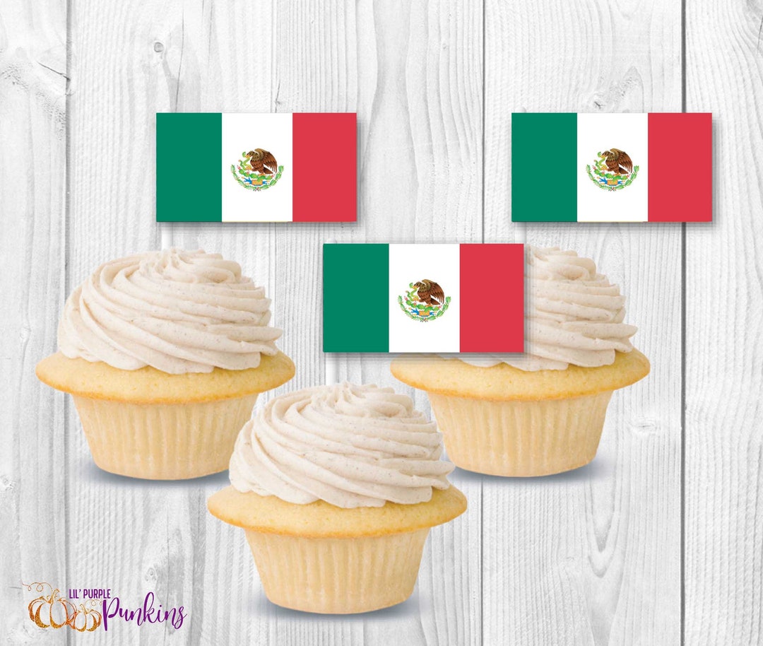 Mexico Flag Cupcake Toppers, Instant Download, Digital PDF File - Etsy