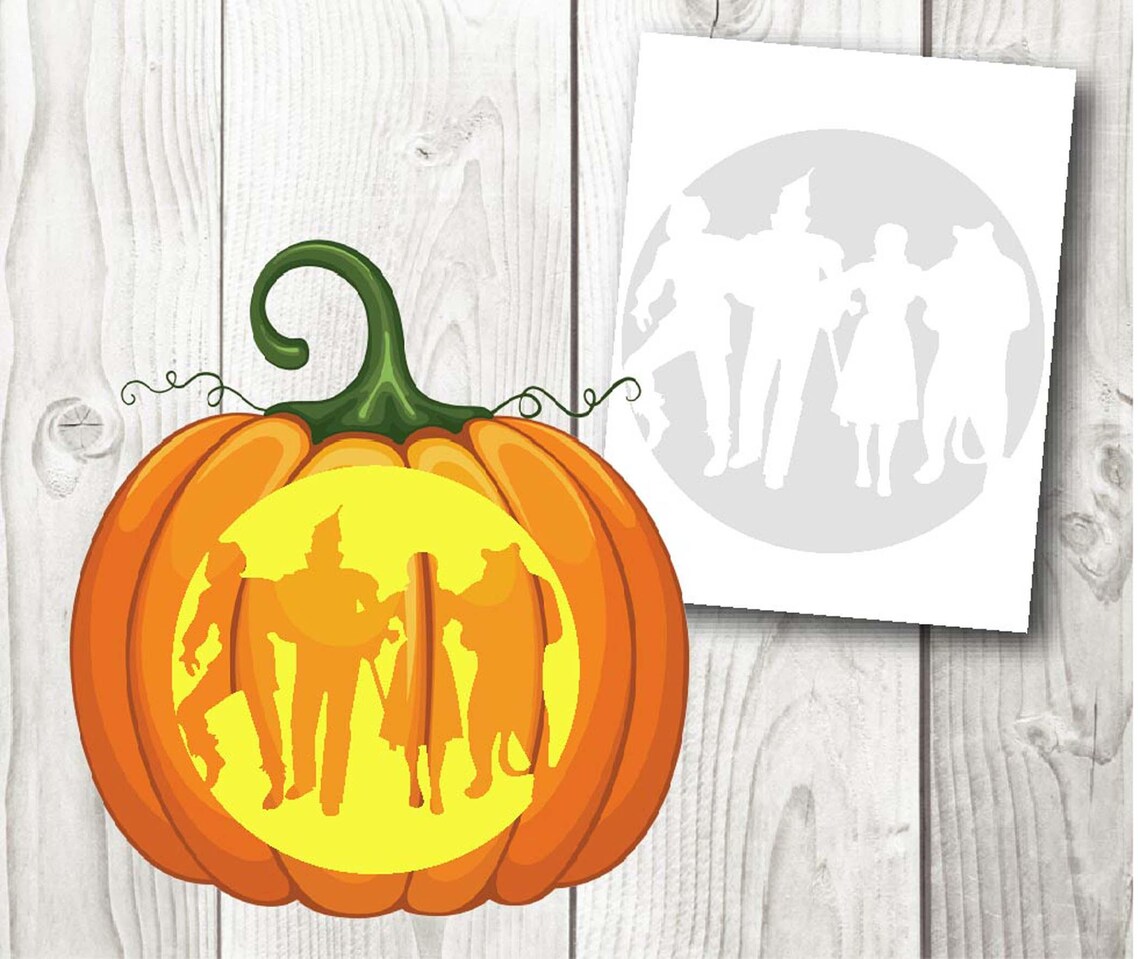 Wizard of Oz Crew Pumpkin Carving, Stencil, Template, Instant Download ...