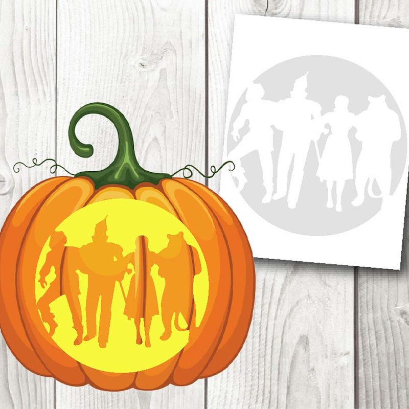 Wizard of Oz Stencil Pumpkin - Etsy