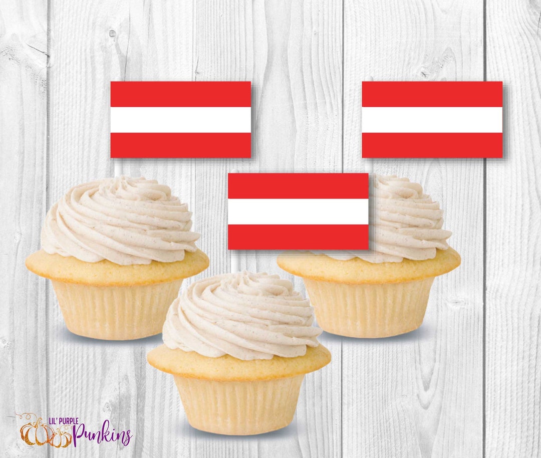 Austria Flag Cupcake Topper, Instan Download, Digital PDF File - Etsy
