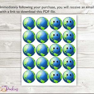 Earth Day, Planet Earth, Cupcake Toppers, Instant Download, Digital PDF ...