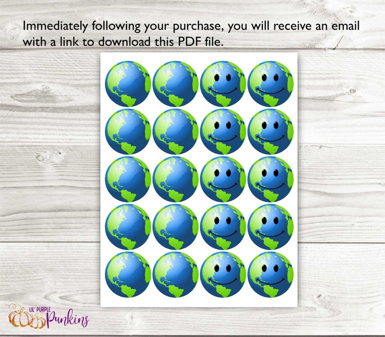 Earth Day Planet Earth Cupcake Toppers Instant Download - Etsy