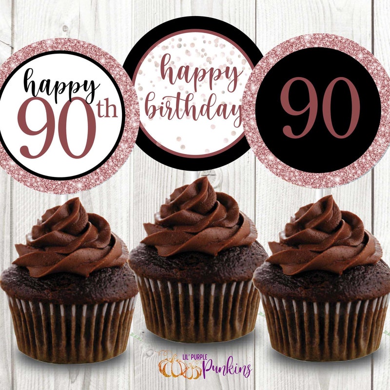 90th Cupcake Toppers - Etsy