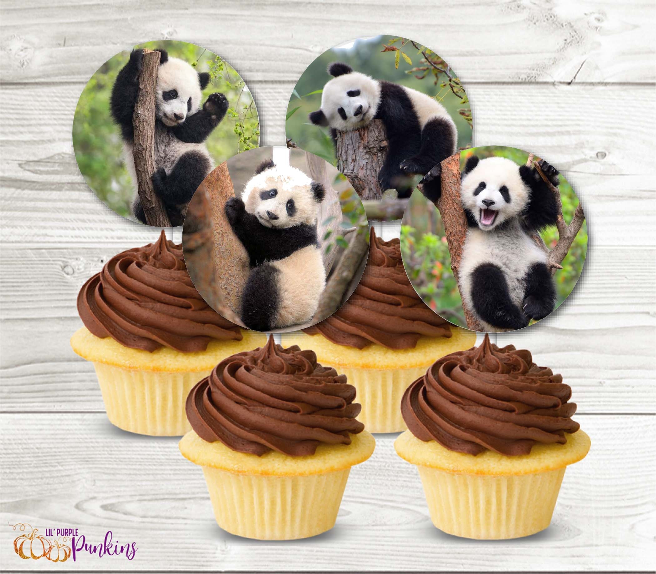 Panda Cupcake Topper Bamboo Instant Download Digital PDF - Etsy