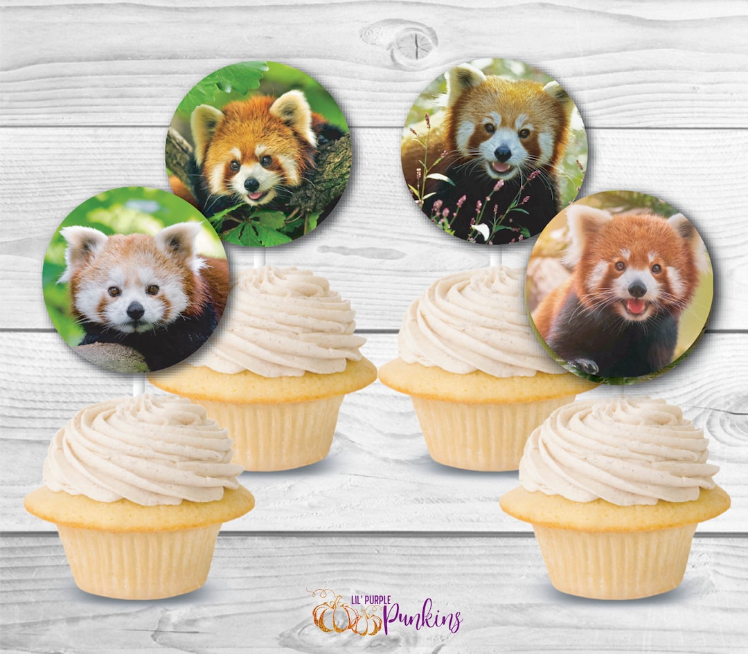 Red Panda Cupcake Toppers, Instant Download, Digital PDF File - Etsy