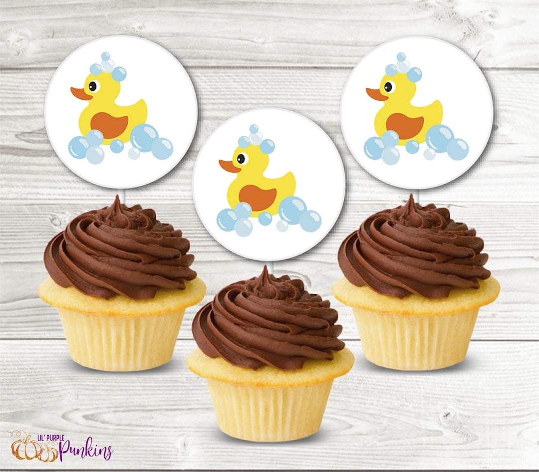 Rubber Ducky Cupcake Toppers, Instant Download, Digital PDF File - Etsy