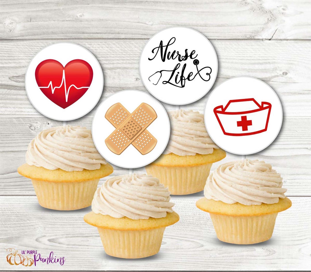 Nurse Life Cupcake Toppers, Instant Download, Digital PDF File - Etsy
