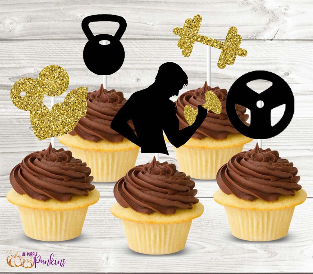 Gym Theme Cupcake Toppers, Instant Download, Digital PDF File - Etsy