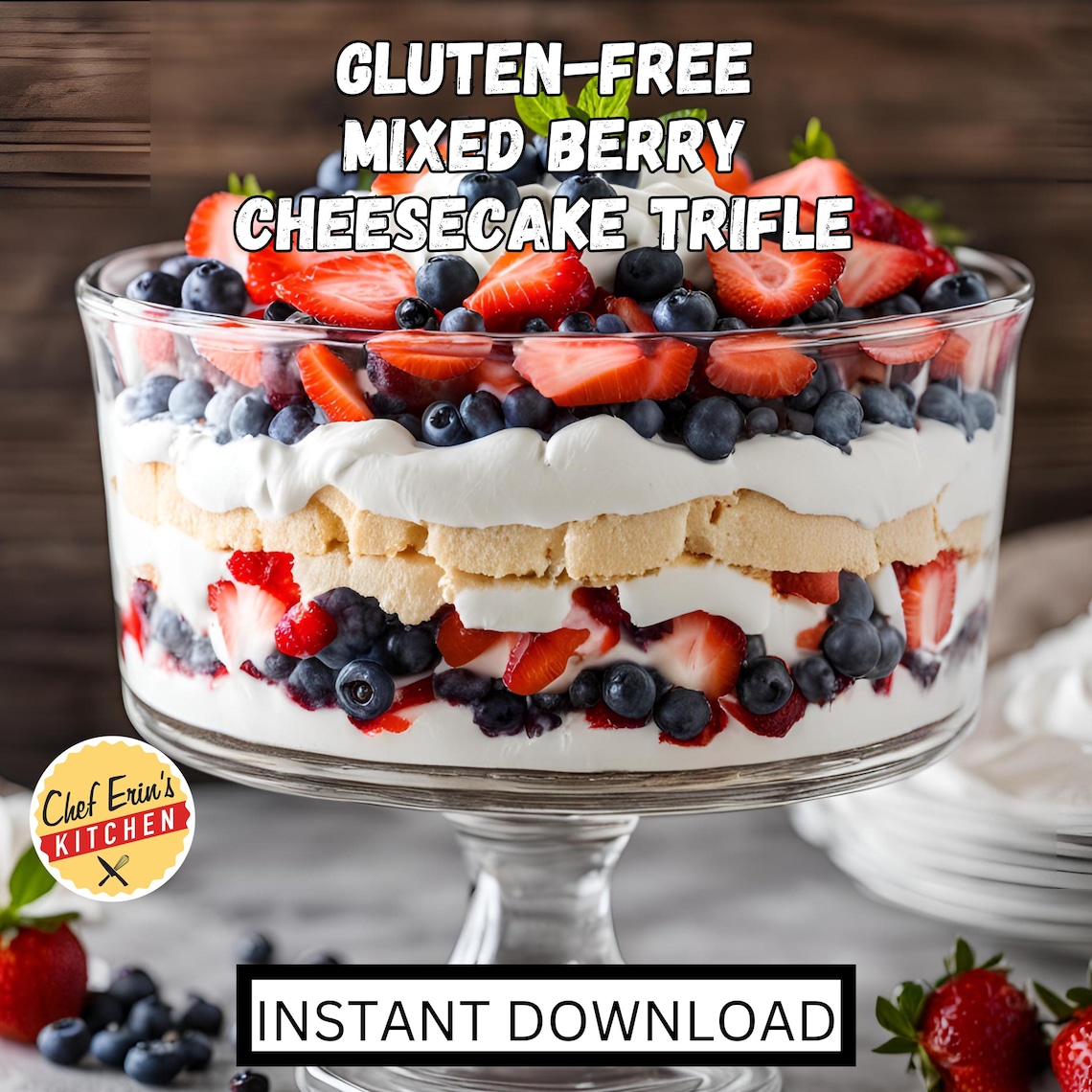 Best Gluten-free Berry Trifle, Mixed Berry Cheesecake Trifle, Fourth of ...