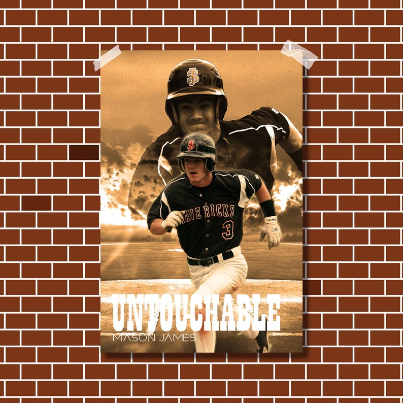 Custom Professional Baseball Movie Poster Style Art Print Made - Etsy