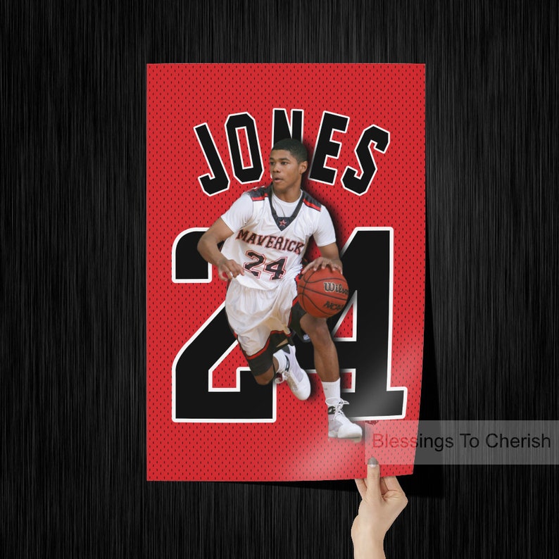 Custom Jersey Sports Poster With Name, Number and Player Personalized ...