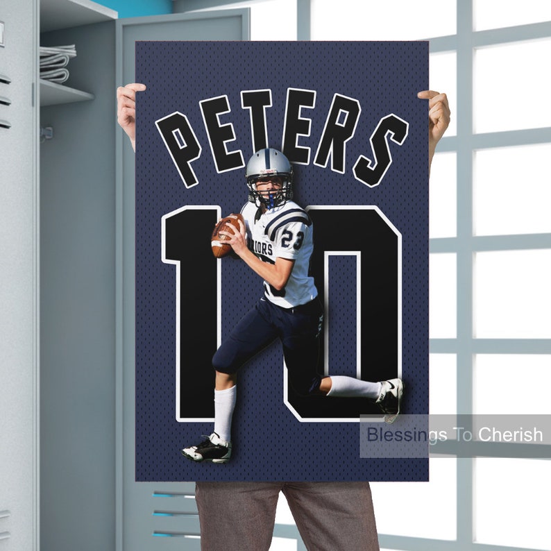 Custom Jersey Sports Poster With Name, Number and Player - Personalized ...