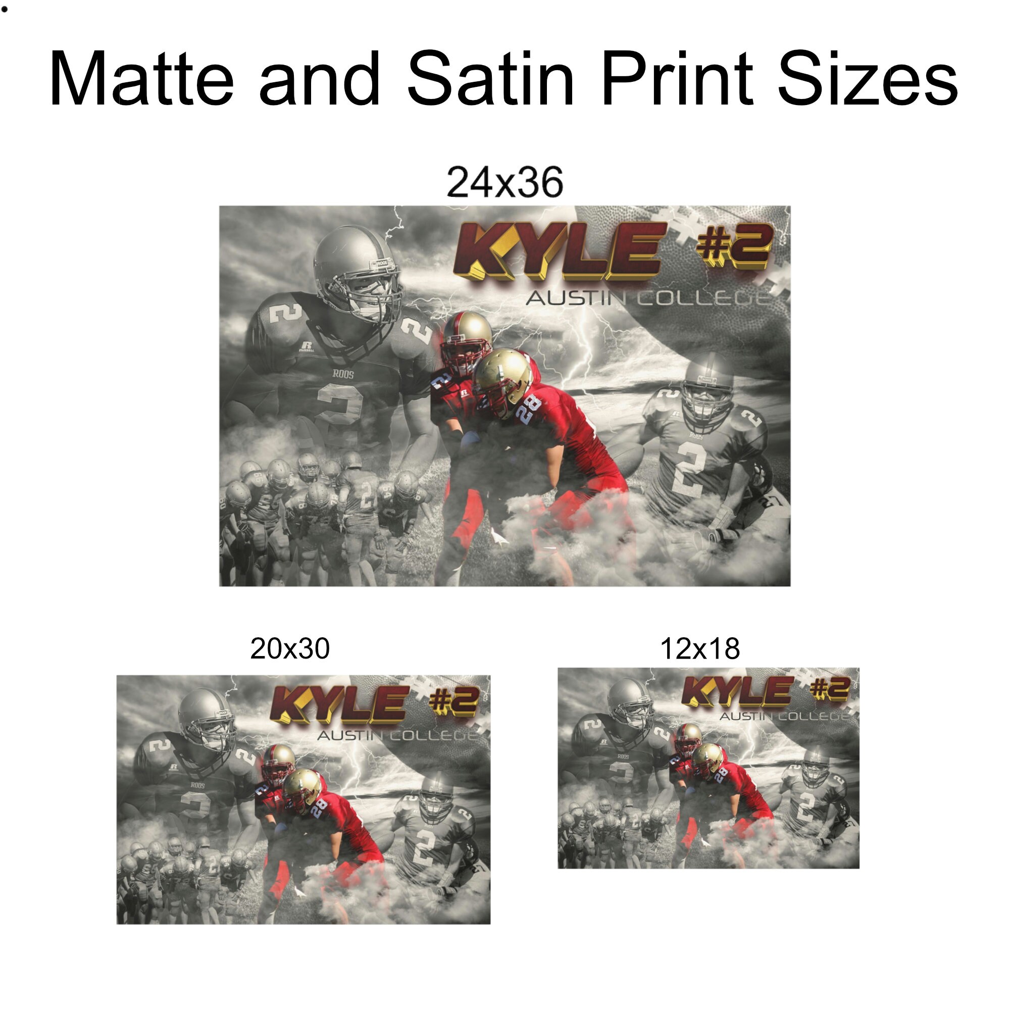 Custom Professional Football Poster From Photo With Matte - Etsy