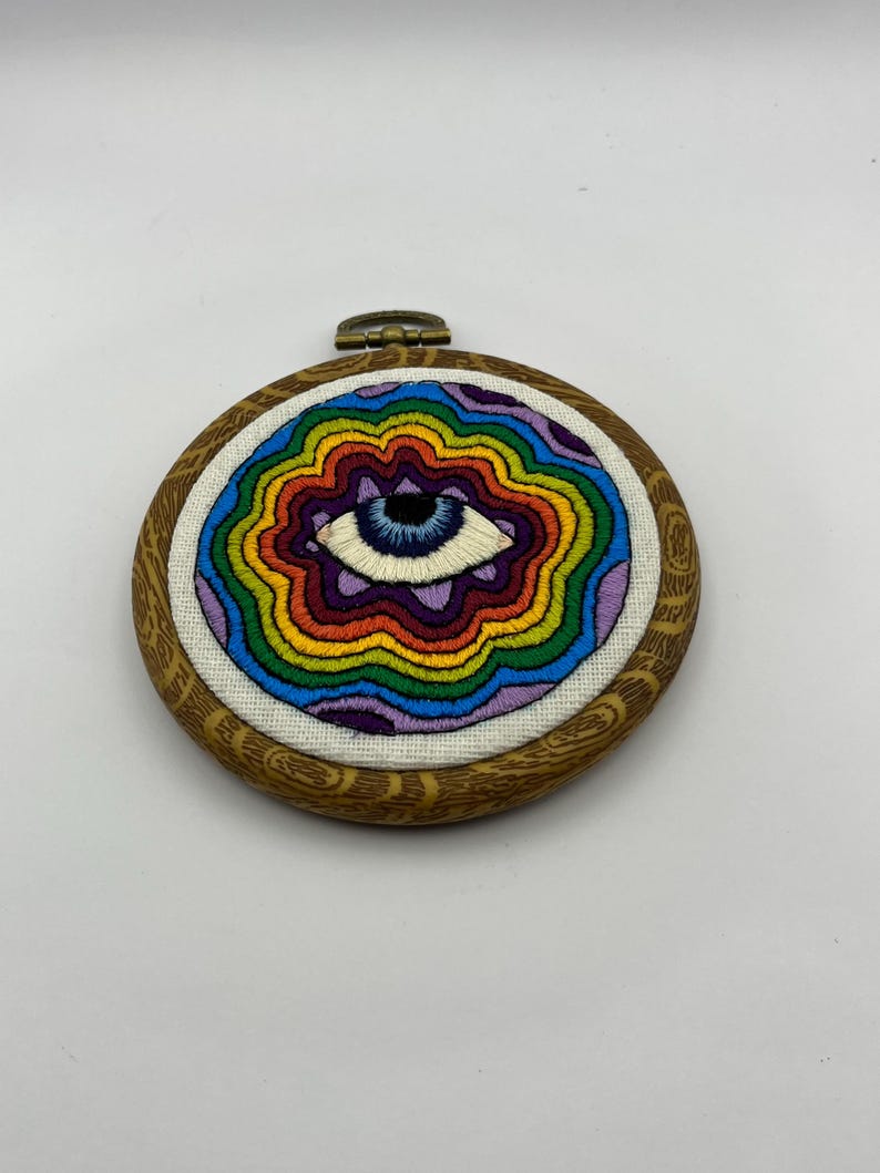 Trippy 3rd Eye Embroidered Wall Hanging - Etsy