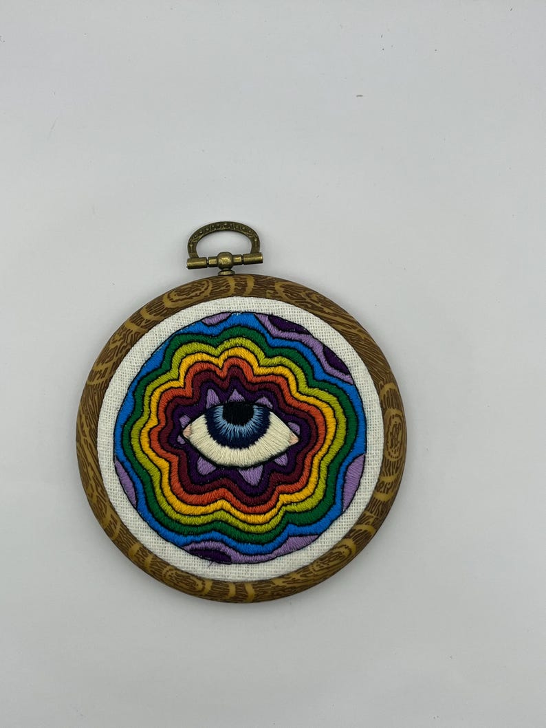 Trippy 3rd Eye Embroidered Wall Hanging - Etsy