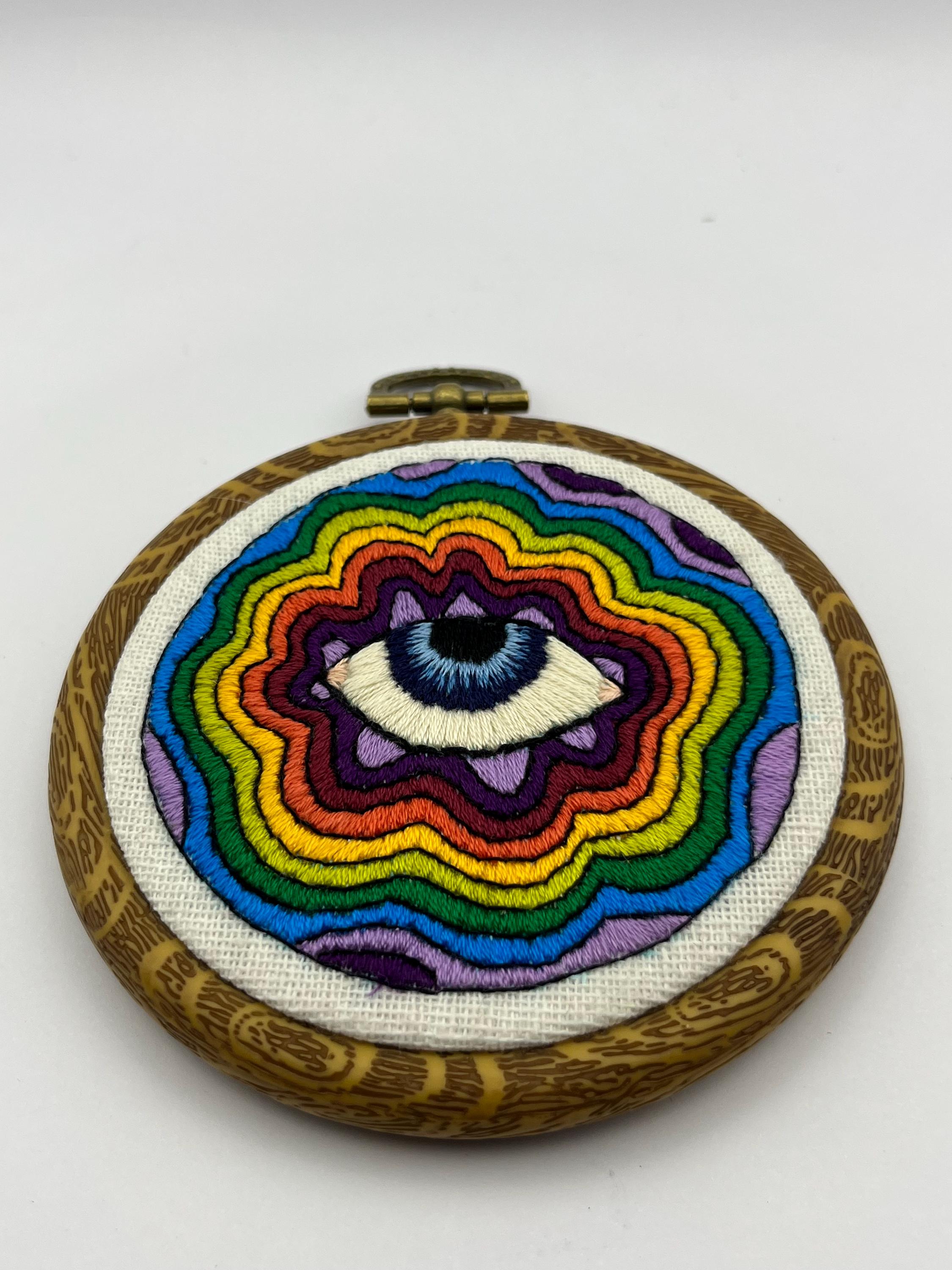 Trippy 3rd Eye Embroidered Wall Hanging - Etsy