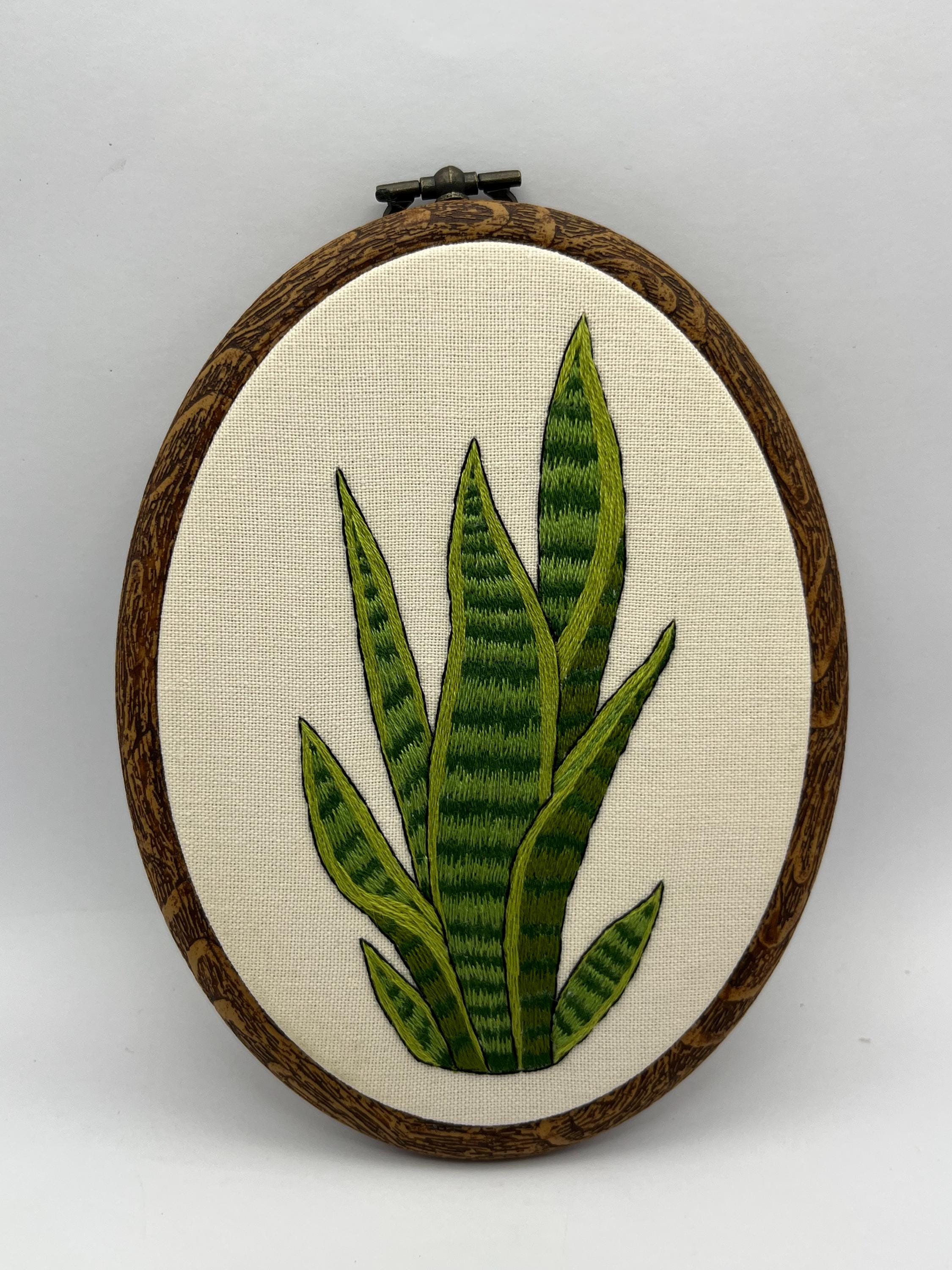 Snake Plant Embroidered Wall Hanging - Etsy