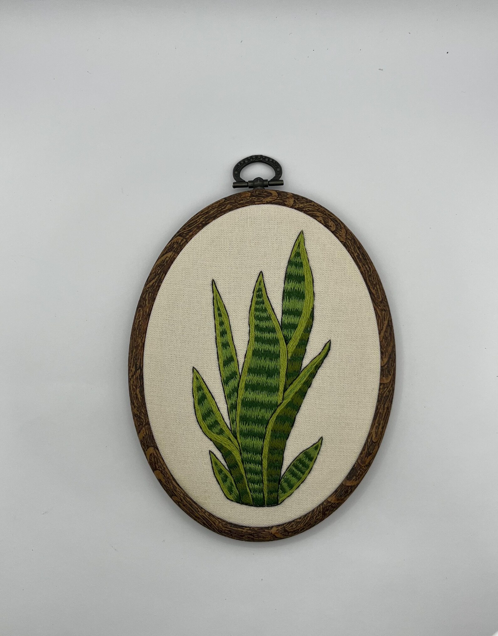 Snake Plant Embroidered Wall Hanging - Etsy