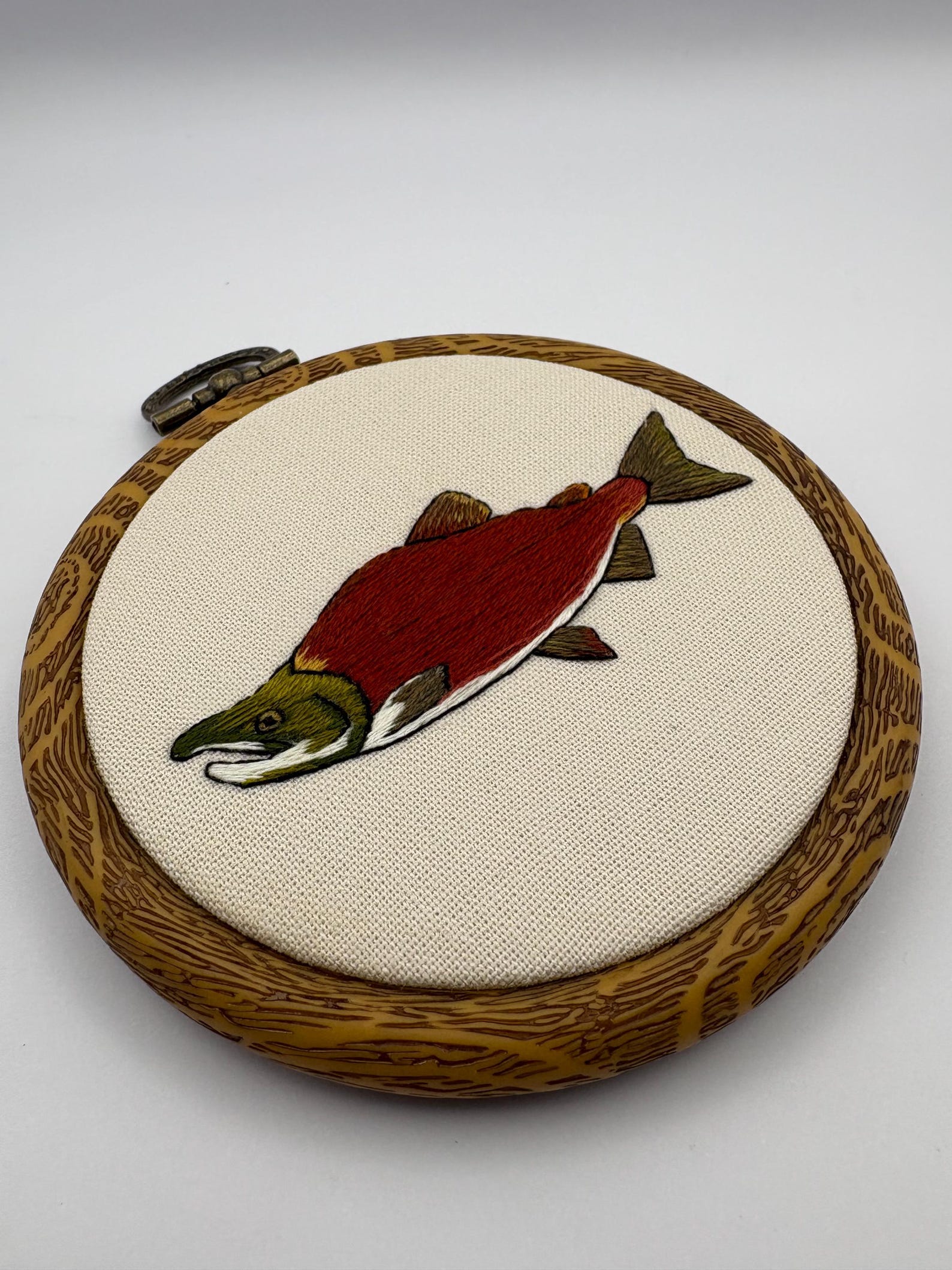 Sockeye Salmon Embroidered Wall Hanging - Etsy