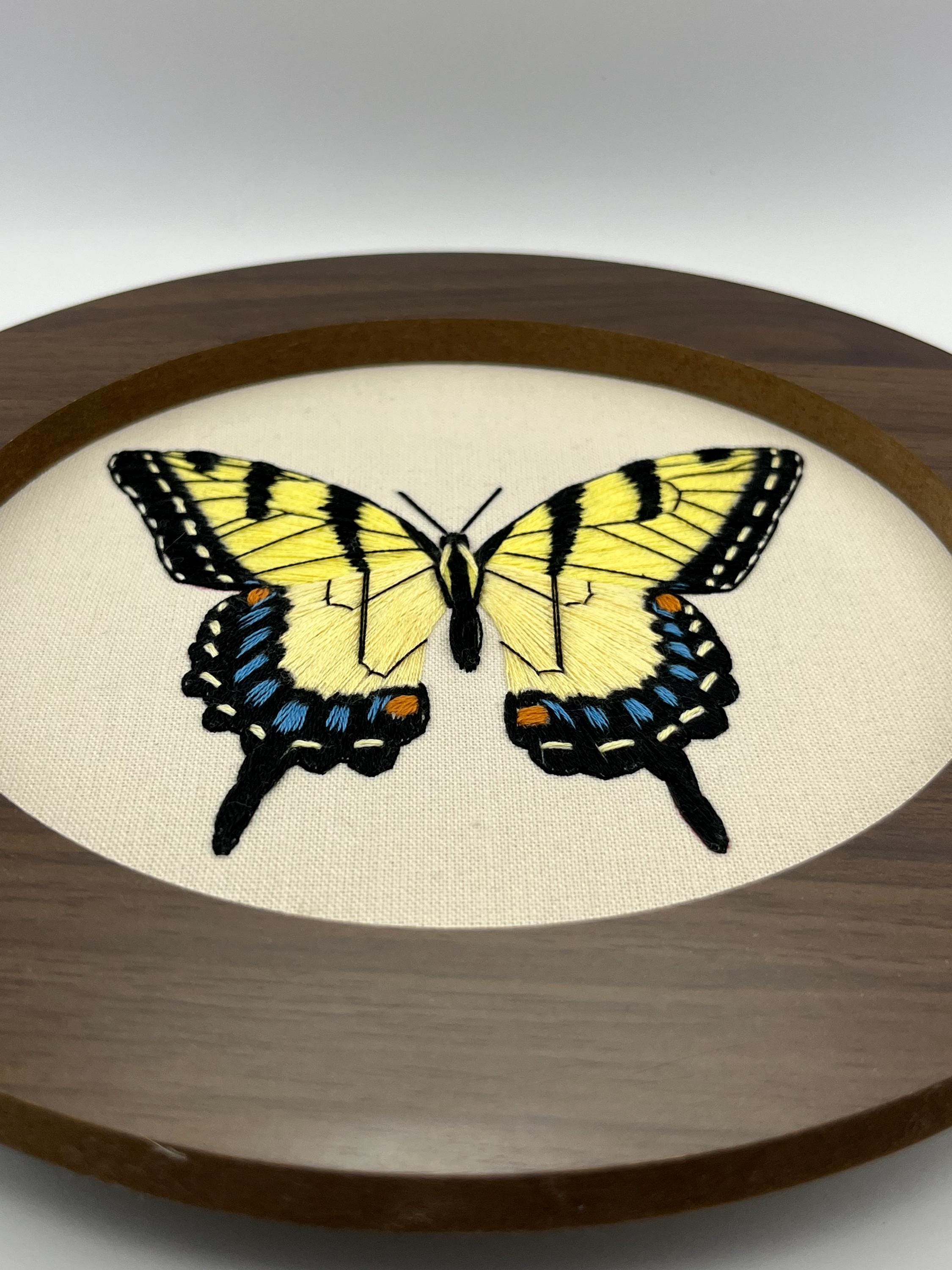 Eastern Tiger Swallowtail Butterfly Embroidered Wall Hanging - Etsy