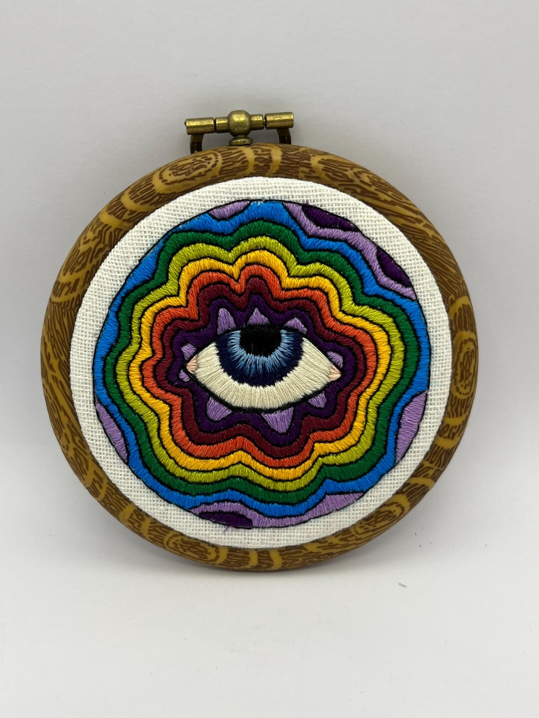 Trippy 3rd Eye Embroidered Wall Hanging - Etsy