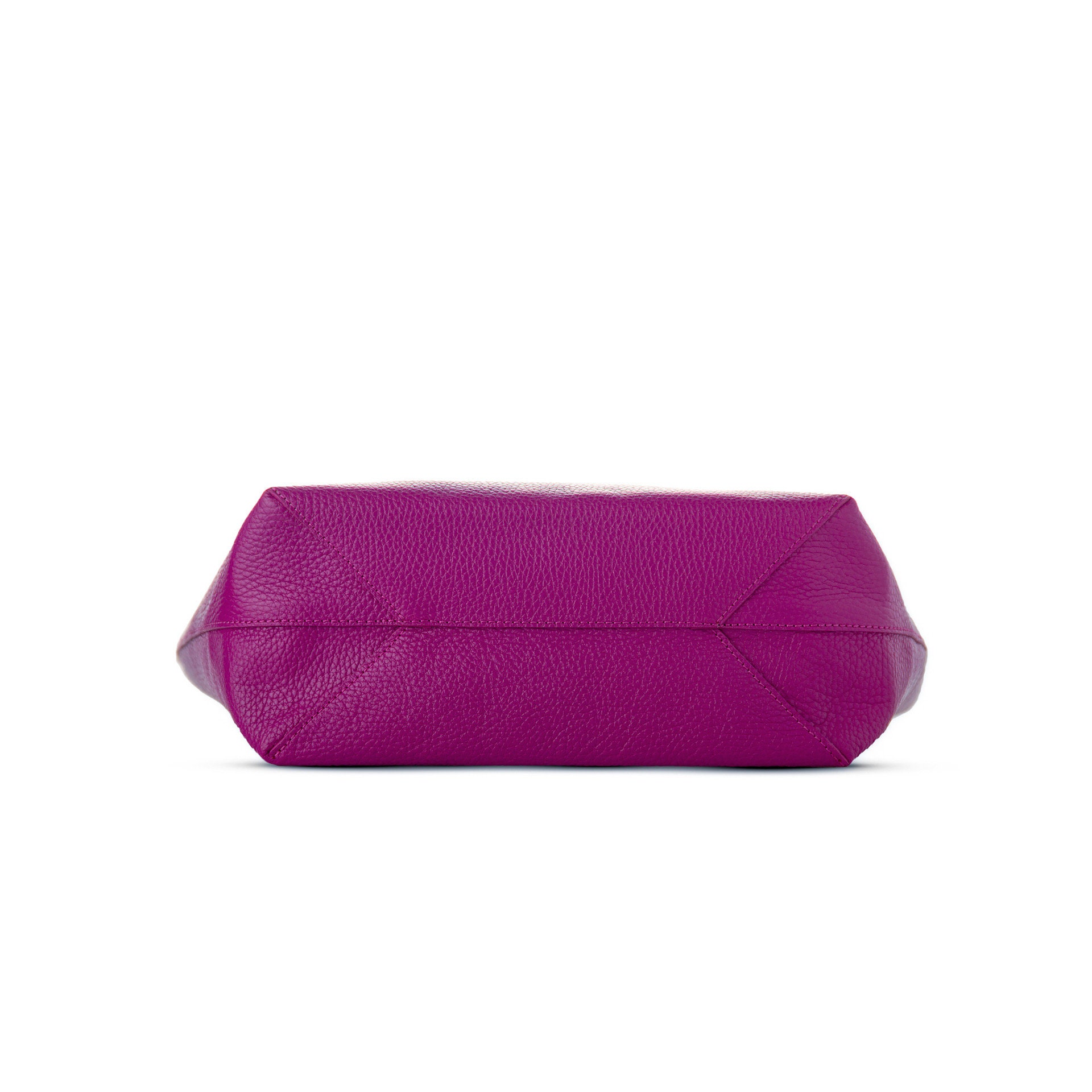 Genuine Handcrafted Leather Fuchsia Shopper Tote Bag Pebbled Italian ...