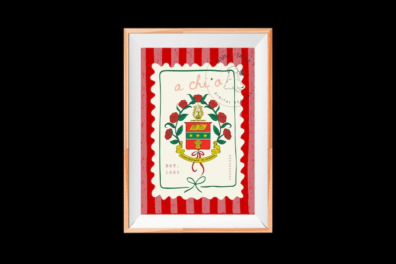 Alpha Chi Omega Crest Printable | Sorority Dorm Wall Art | 8x10 Digital ...