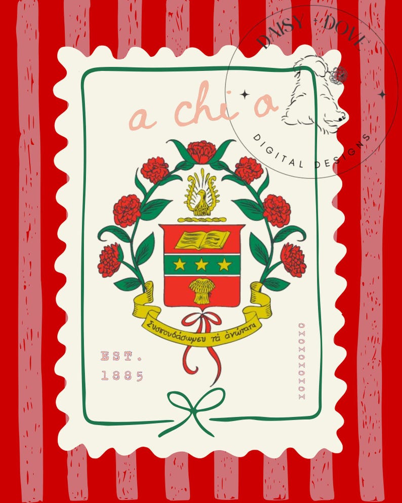 Alpha Chi Omega Crest Printable | Sorority Dorm Wall Art | 8x10 Digital ...