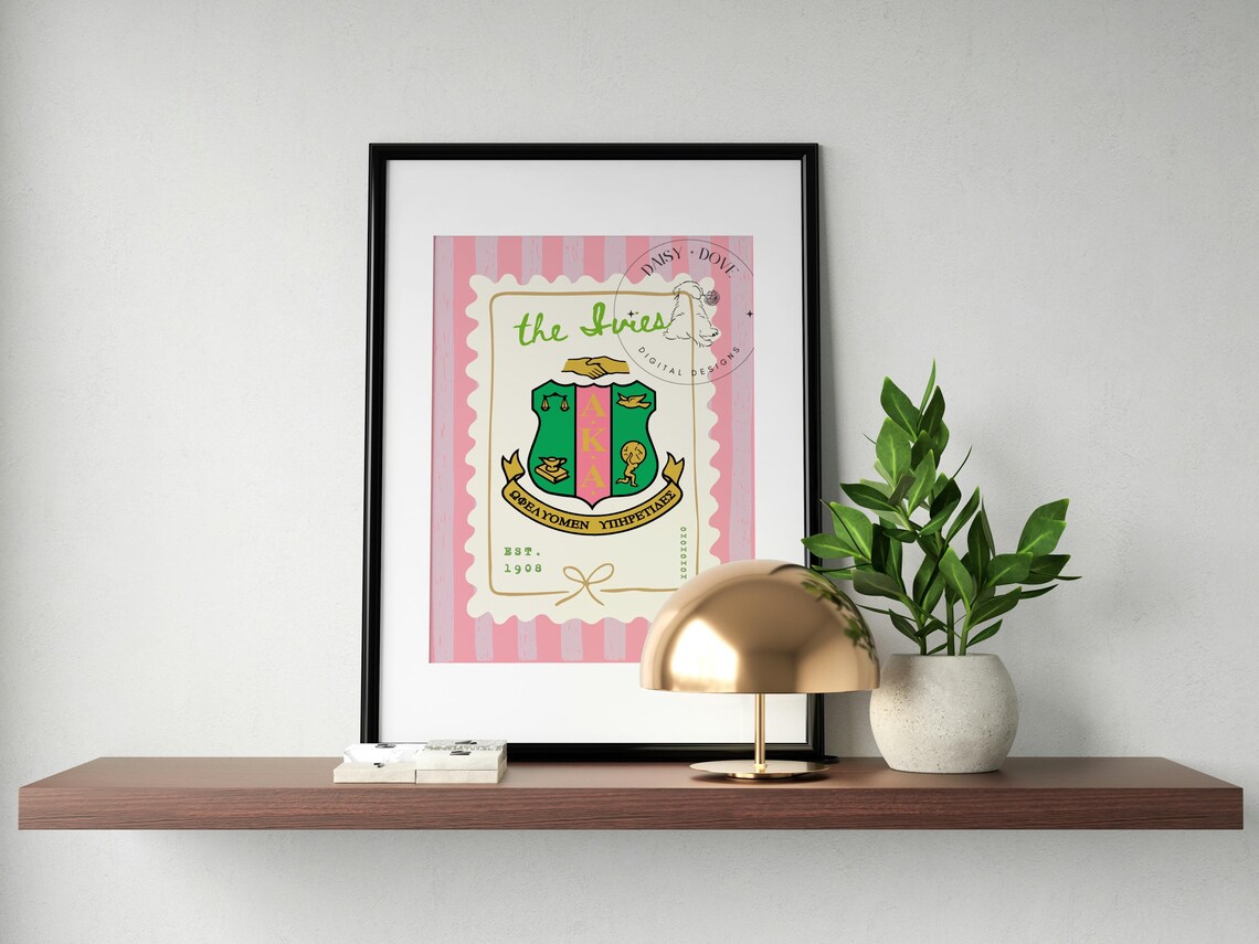 Alpha Kappa Alpha Crest Printable | Sorority Dorm Wall Art | 8x10 ...
