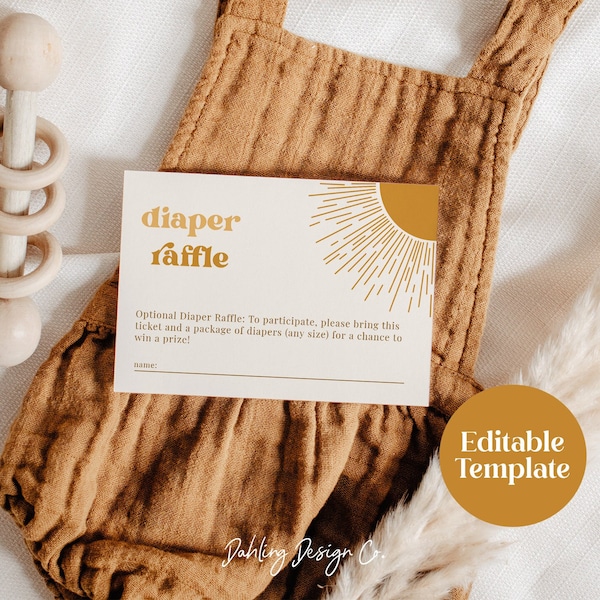 Here Comes the Son Diaper Raffle Card - Etsy