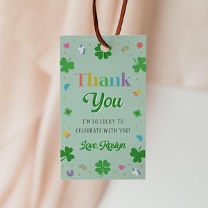 Lucky Charms Favor Tag Template, St Patricks Birthday Favor Tag, Lucky ...