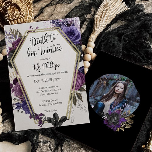 RIP Youth Party Invitation Editable Template Coffin Death to - Etsy