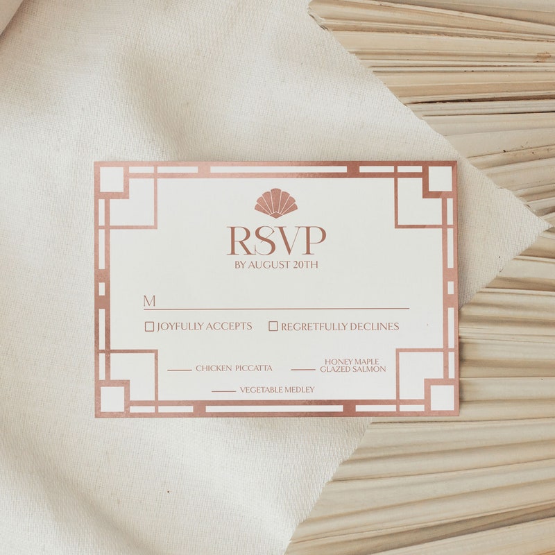 Rsvp Card Template Gatsby - Etsy