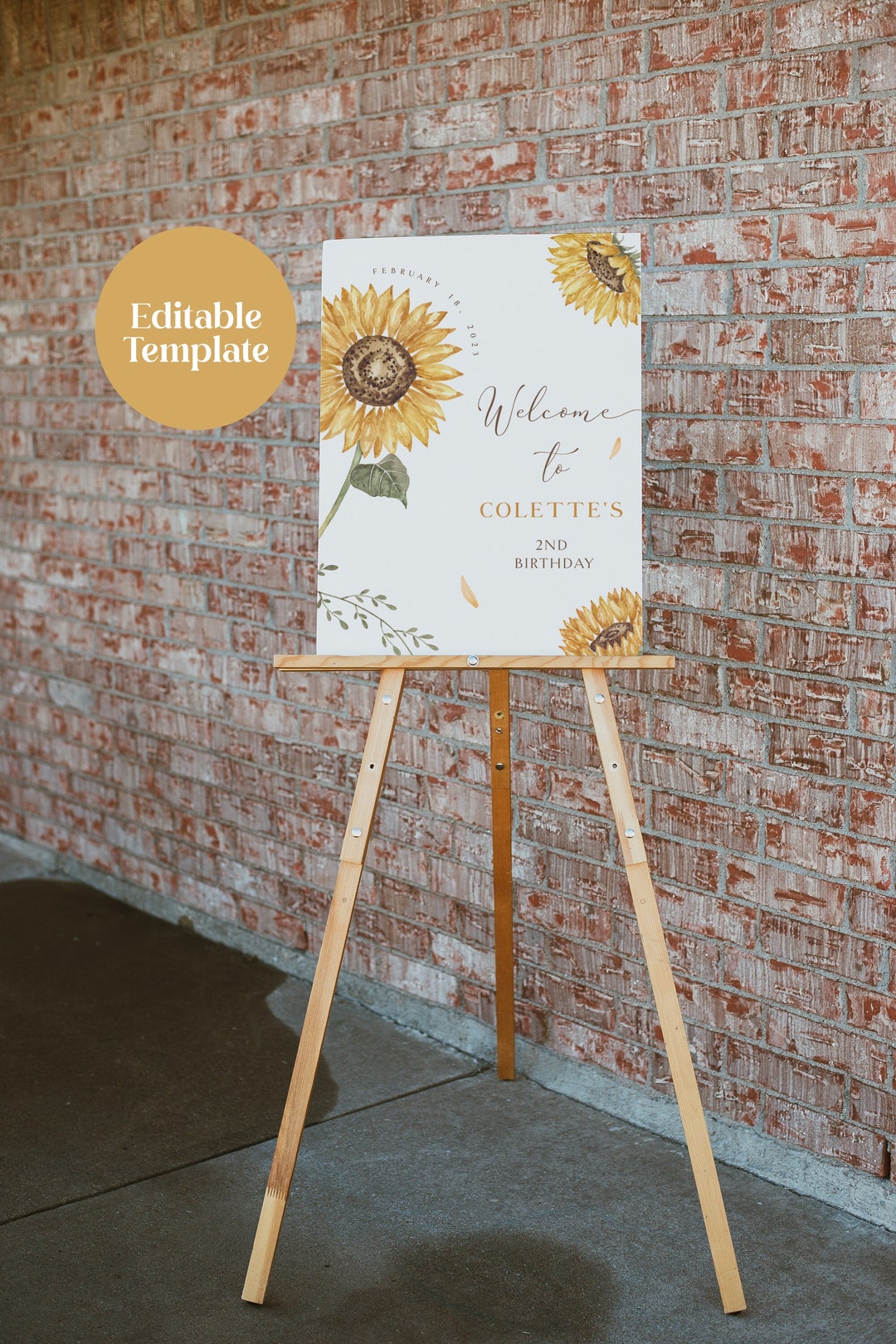 Sunflower Welcome Sign Template, Sunflower Birthday Party Welcome ...