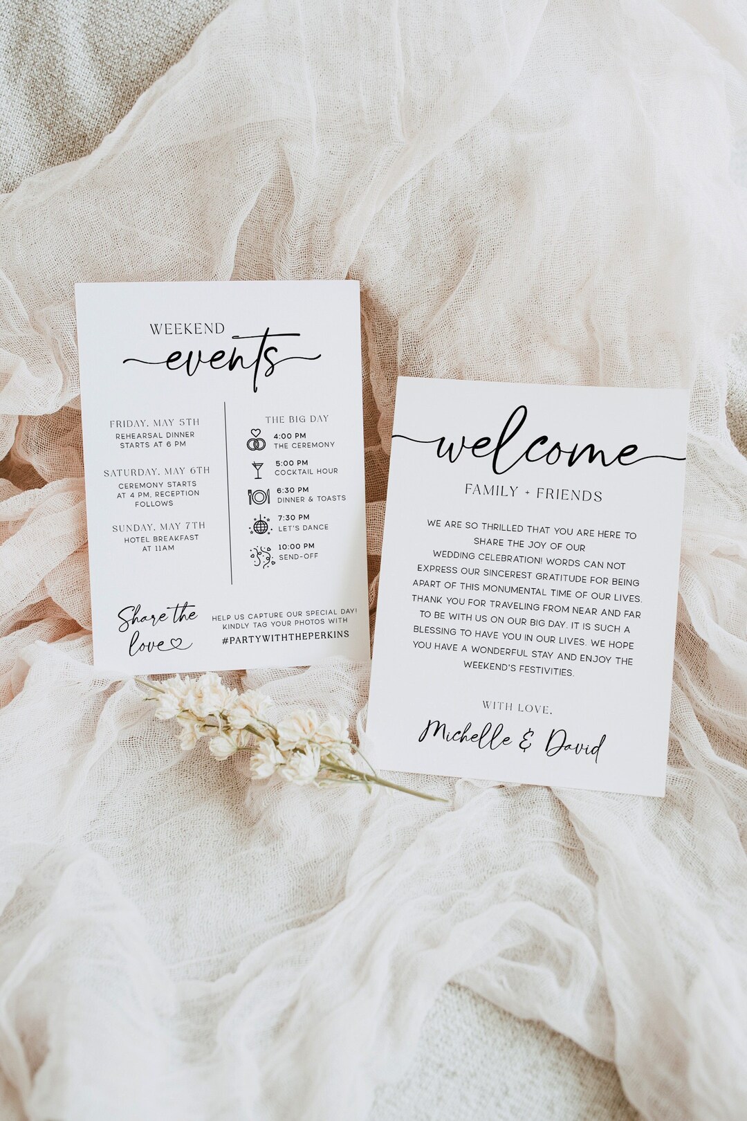 Editable Wedding Timeline Template: Welcome Note, Order of Events ...