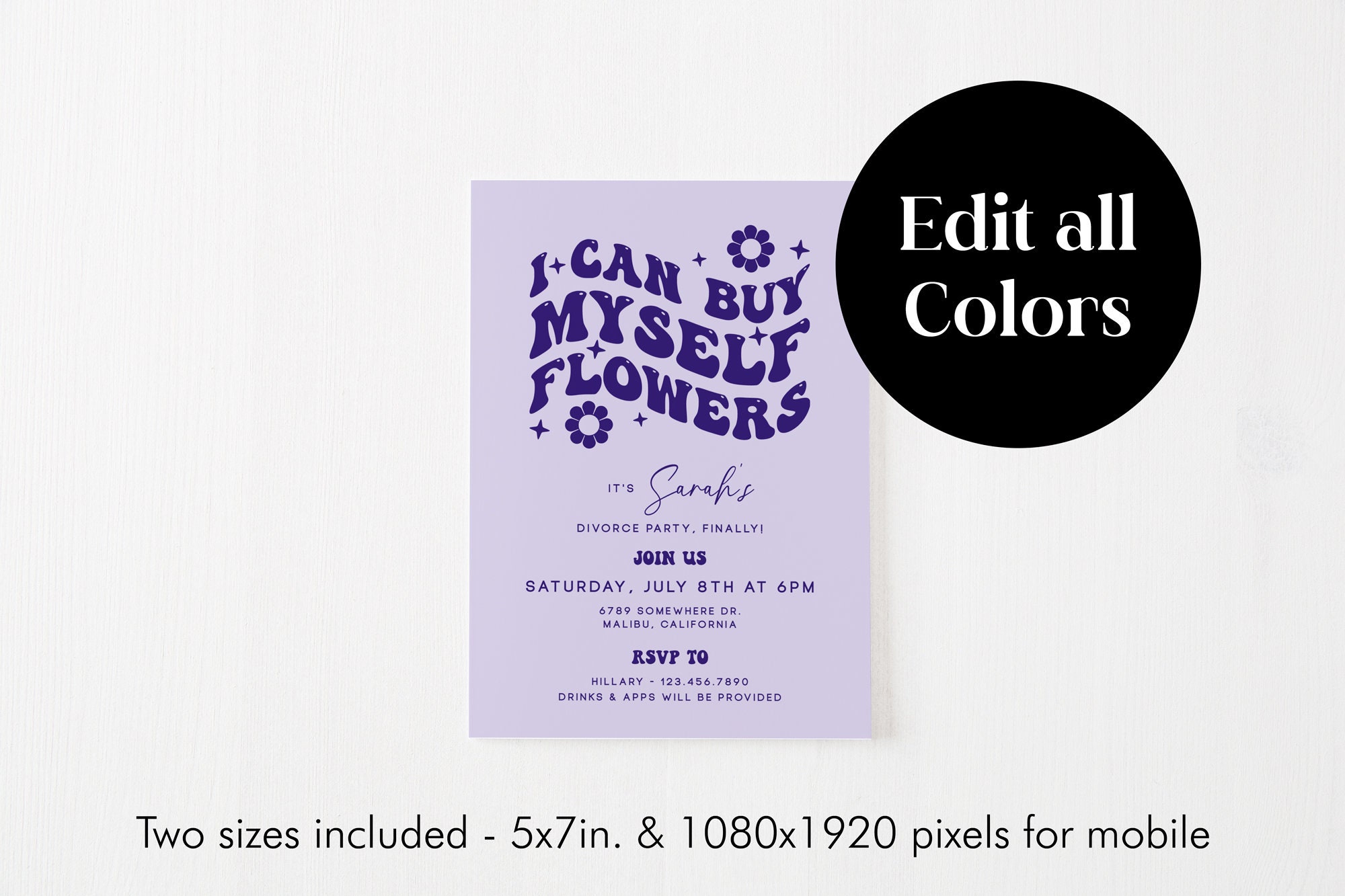 I Can Buy Myself Flowers Divorce Party Invitation (digital Download) - Etsy
