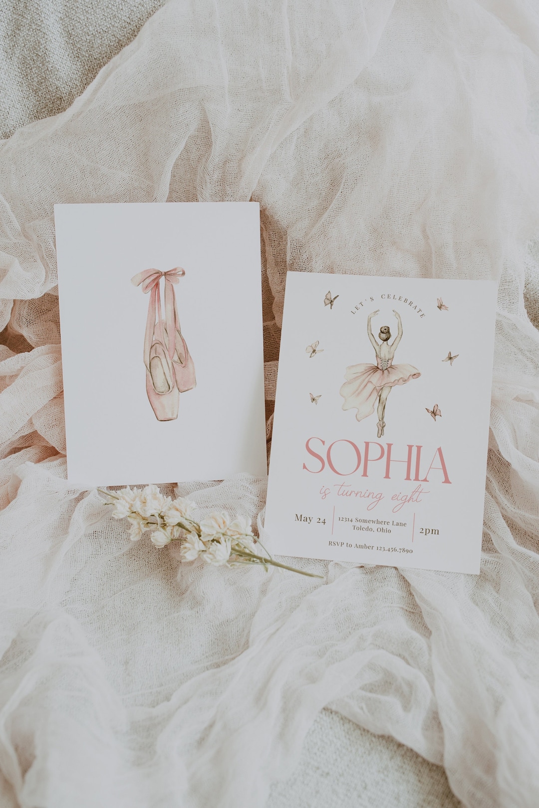 Editable Ballerina Birthday Invitation Template, Ballet Dancer Birthday ...