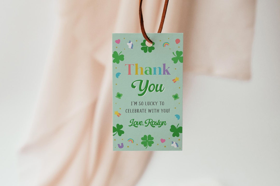 Lucky Charms Favor Tag Template, St Patricks Birthday Favor Tag, Lucky ...