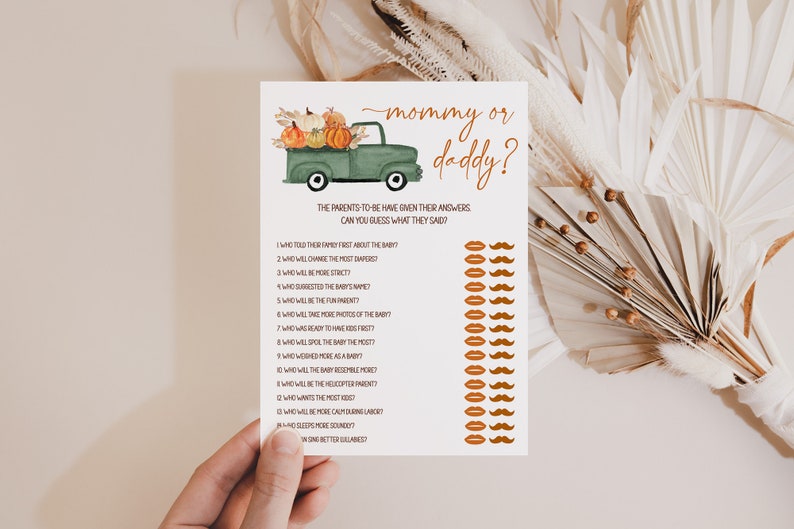 Pumpkin Truck Baby Shower Game Bundle, A Little Pumpkin is on the Way ...