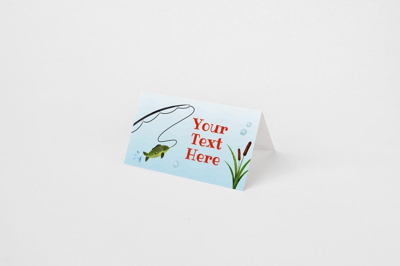 O-fish-ally One Food Label Card, Fishing Card Tent for Buffet Template ...