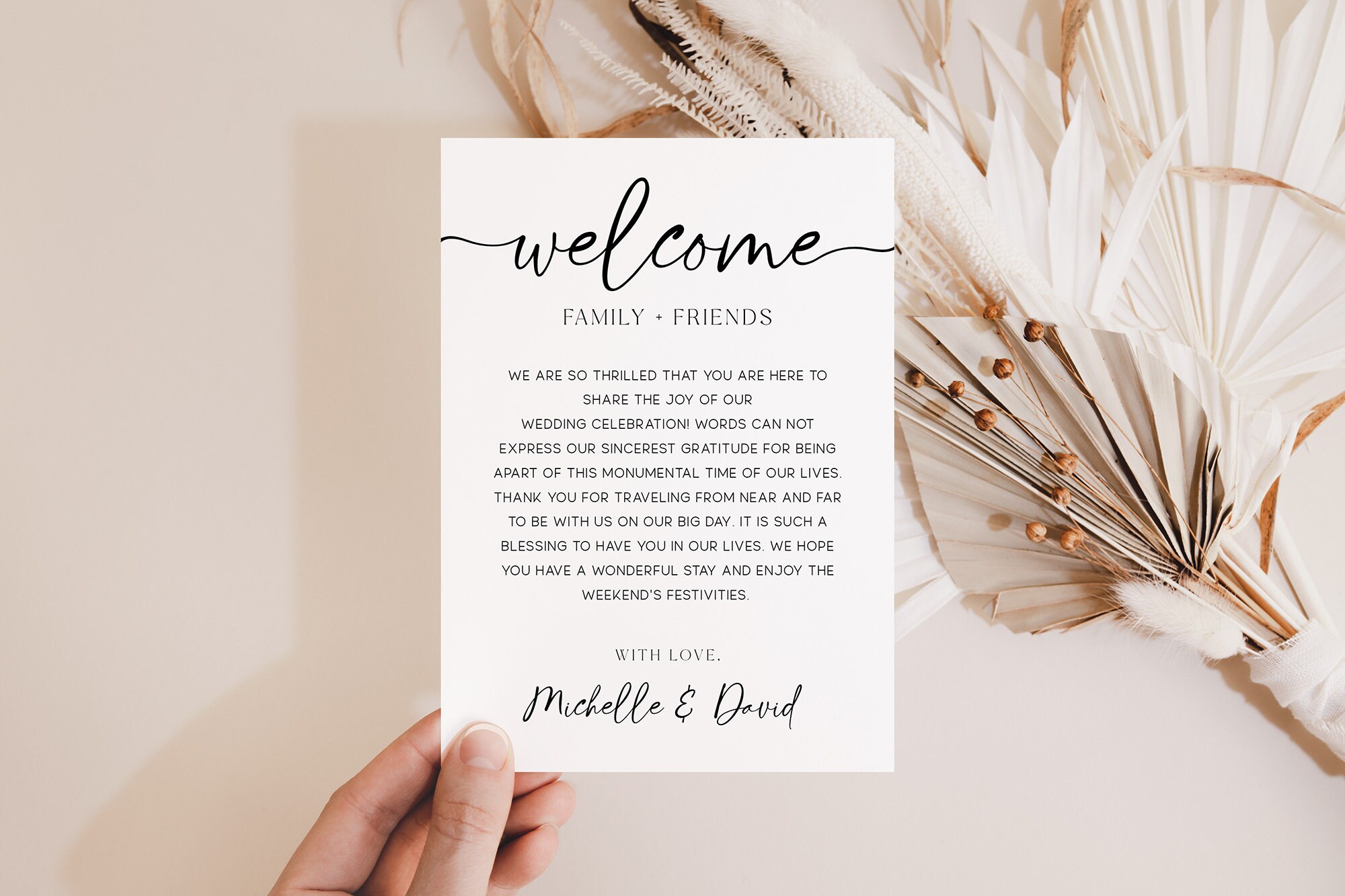Editable Wedding Timeline Template: Welcome Note, Order of Events ...